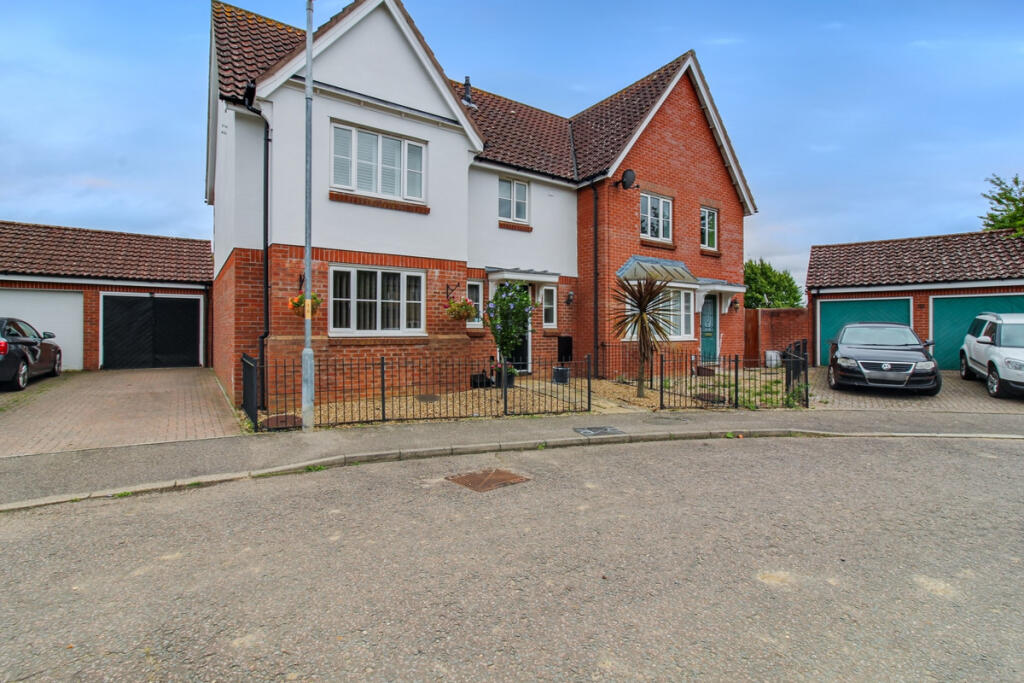 3 bedroom semi-detached house for sale in Hill Farm Road, Long Stratton ...